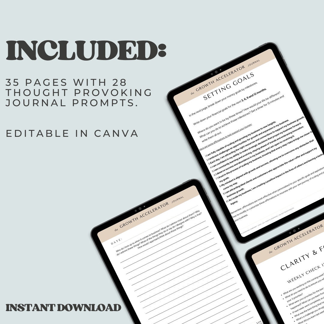 Editable Small Business Growth Journal Scale Your Business Journal ...