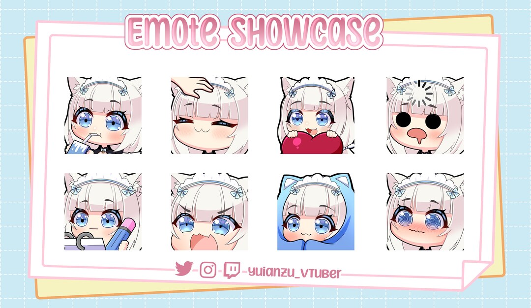 Nekopara Vanilla Twitch Emotes 8x Neko Girl Emotes for Twitch Streamer ...