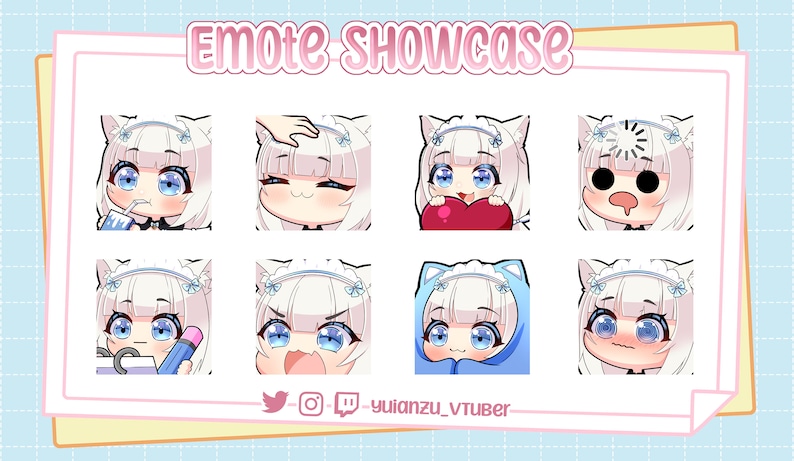 Nekopara Vanilla Twitch Emotes 8x Neko Girl Emotes for Twitch Streamer ...