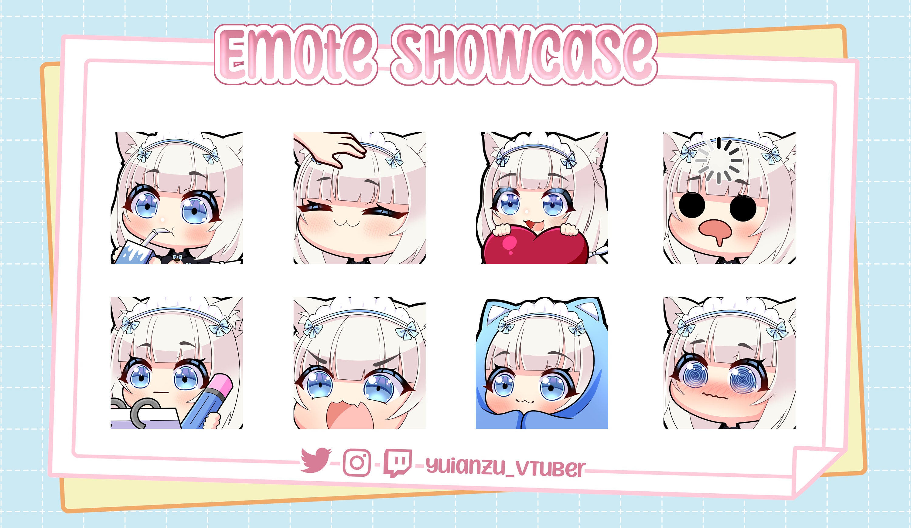 Nekopara Vanilla Twitch Emotes 8x Neko Girl Emotes for Twitch Streamer ...
