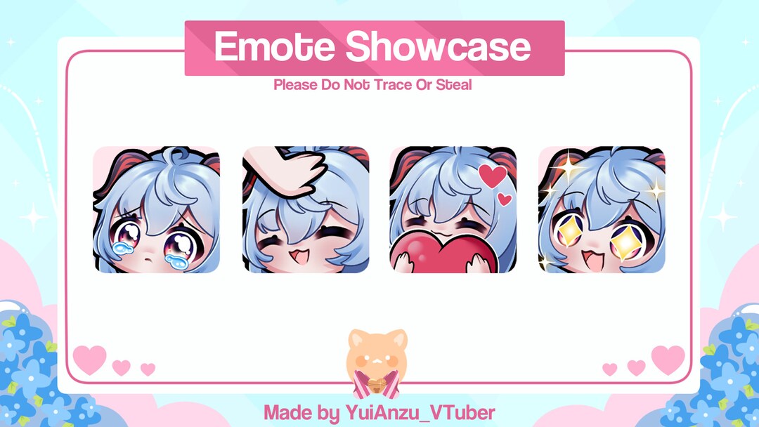 Genshin Impact Ganyu Cry Heart Headpat and Sparkle Emote Set for Twitch ...