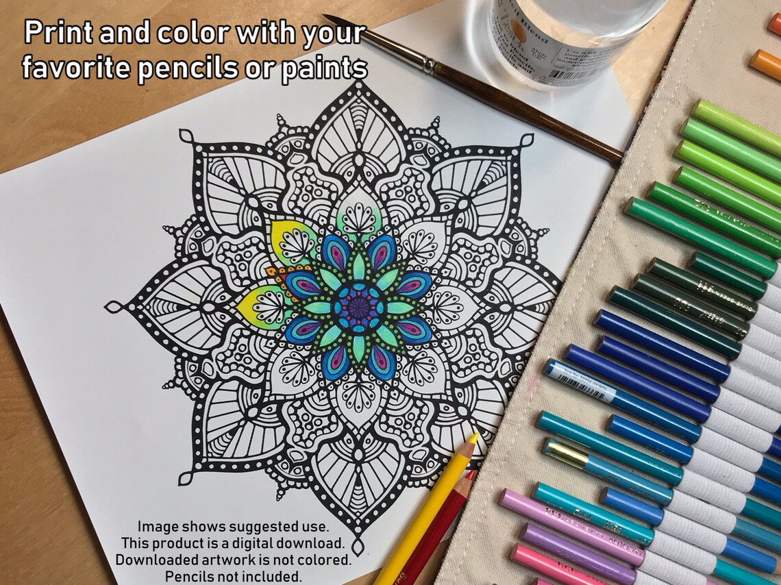 Adult Coloring Pages 7 Printable High Res .jpg for Adults - Etsy