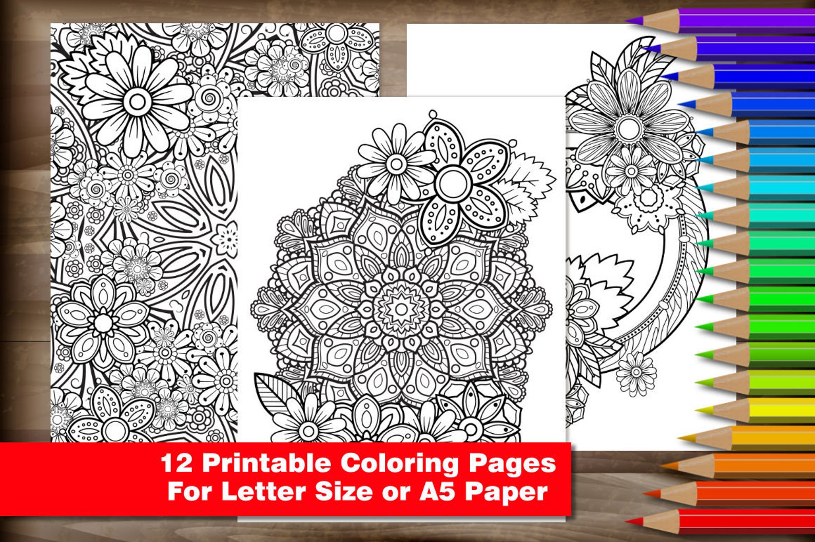 Adult Coloring Pages 12 Printable High Res .jpg for Adults Floral ...