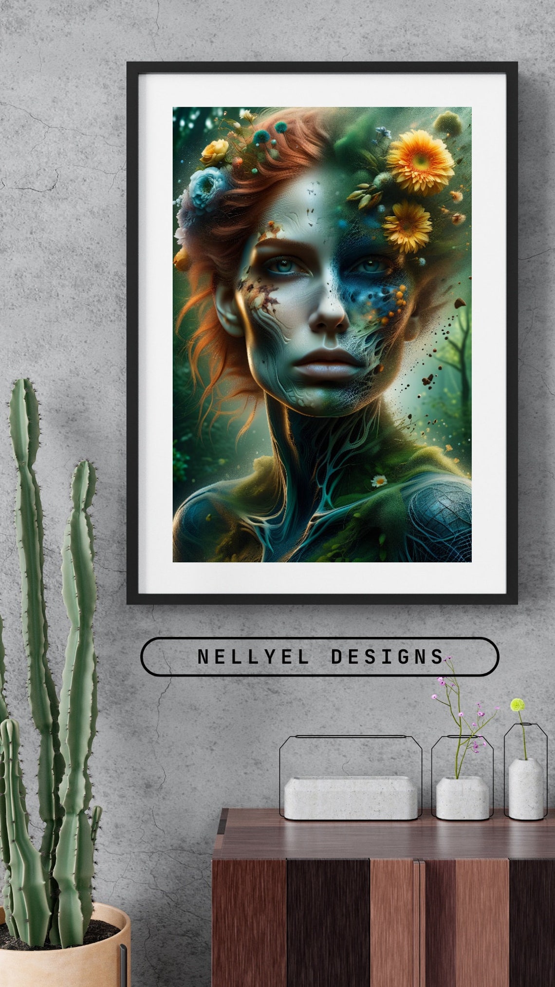 Nature's Embrace Ethereal Forest Nymph Digital Art for Instant Download ...