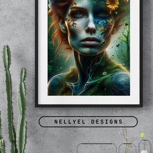 Nature's Embrace Ethereal Forest Nymph Digital Art for Instant Download ...