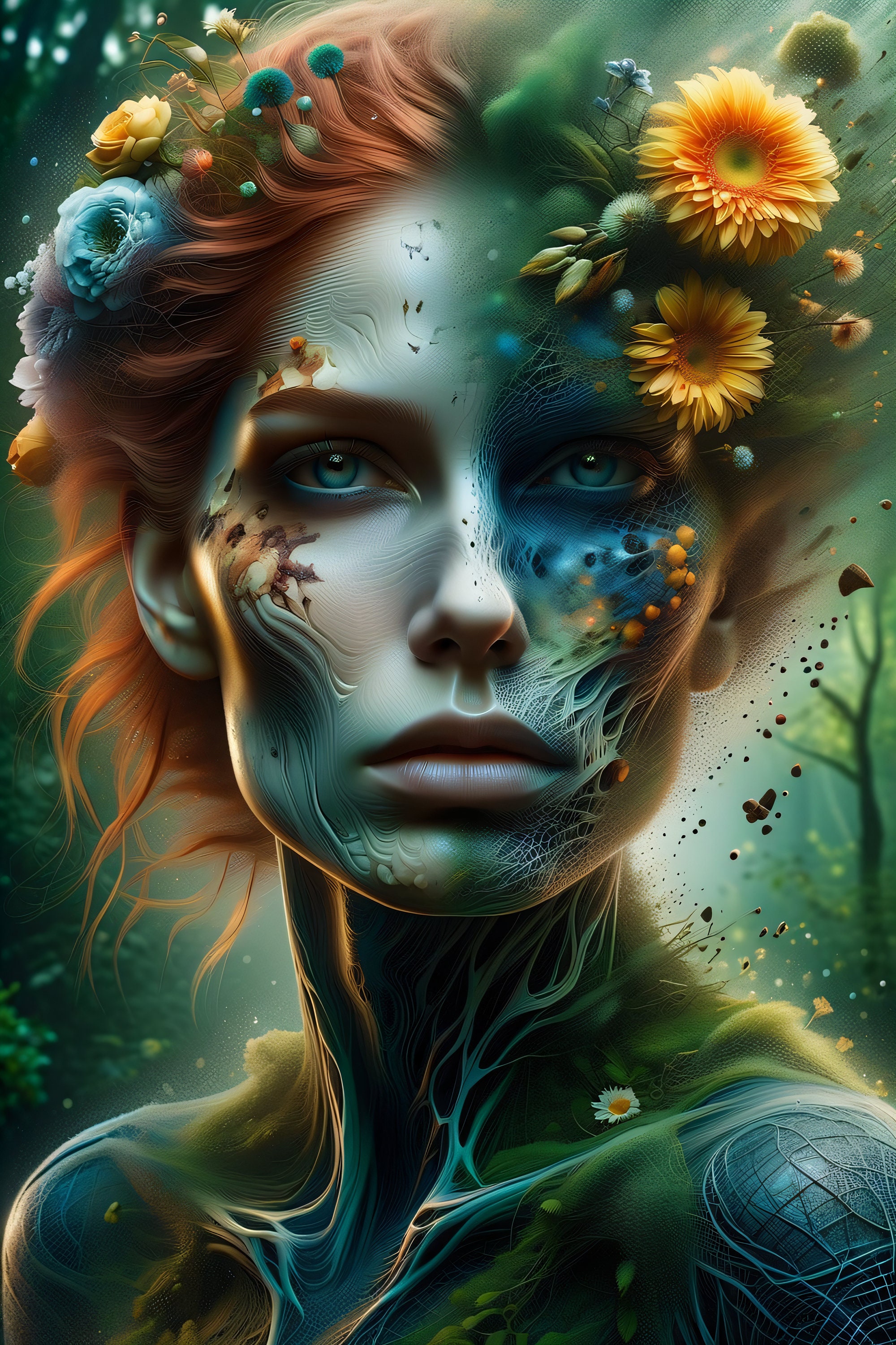 Nature's Embrace Ethereal Forest Nymph Digital Art for Instant Download ...