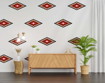 Aztec Wall Pattern Vinyl Wall Decals, Large Decal Aztec Pattern, Like ...