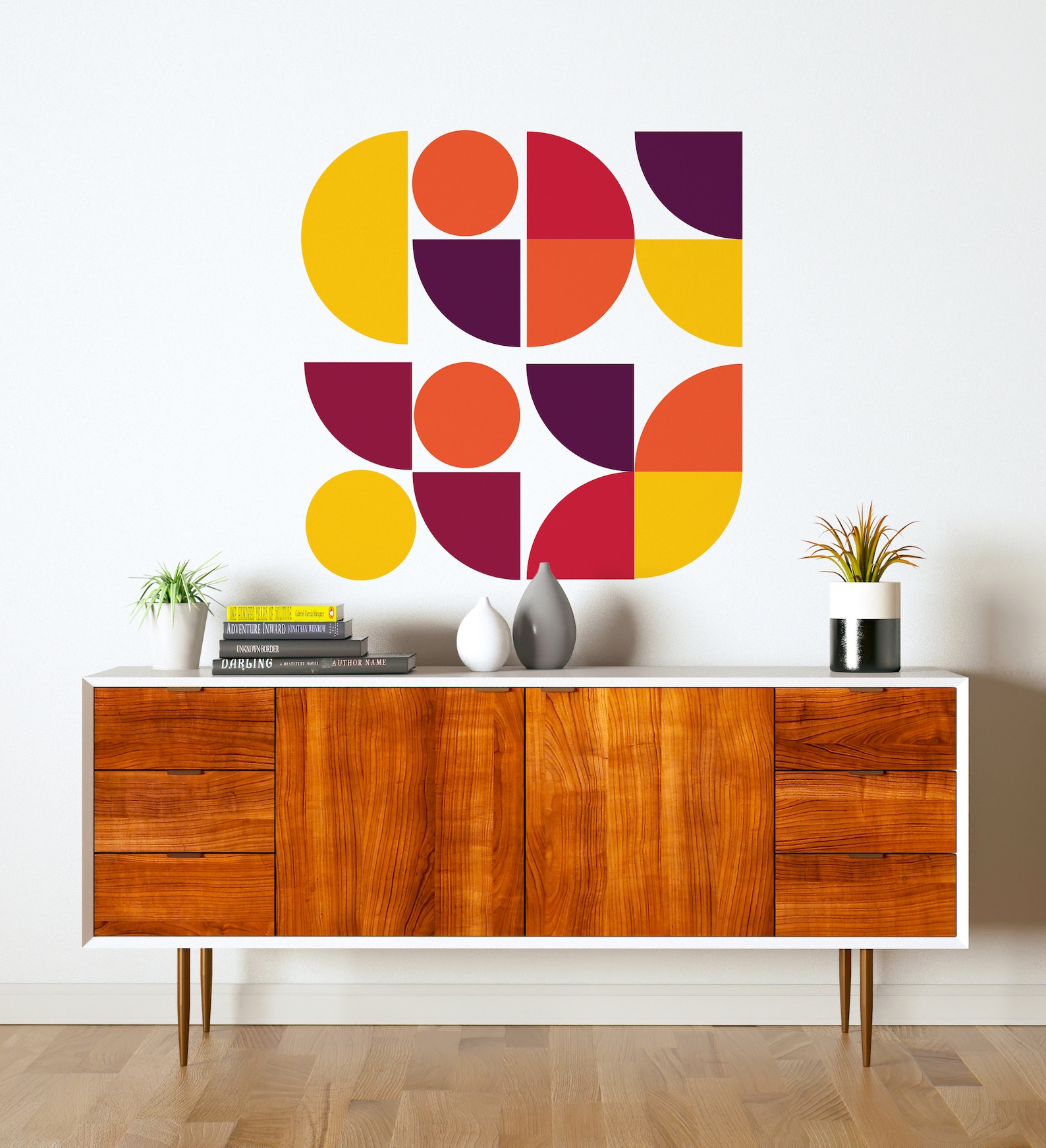 70's Vintage Abstract Shapes Wall Decal Pattern multiple - Etsy