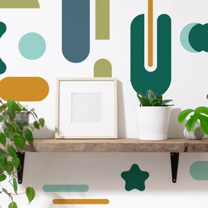 Abstract Shapes Wall Decal Pattern - Etsy