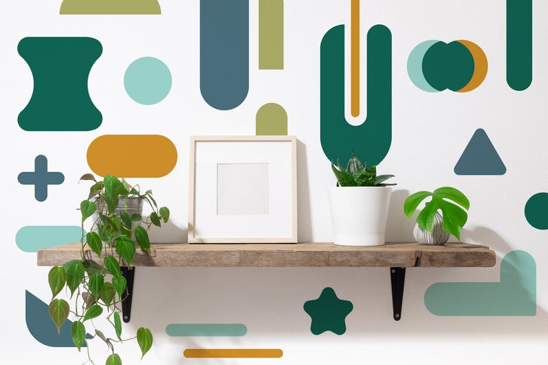 Abstract Shapes Wall Decal Pattern - Etsy