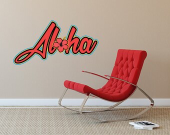 28 Aloha Hello Goodbye Hawaii Hibiscus Flower Wall Decal Sticker Art ...
