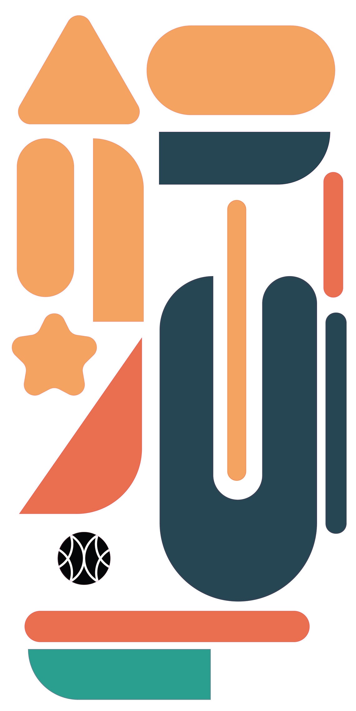 Abstract Shapes Wall Decal Pattern | Etsy