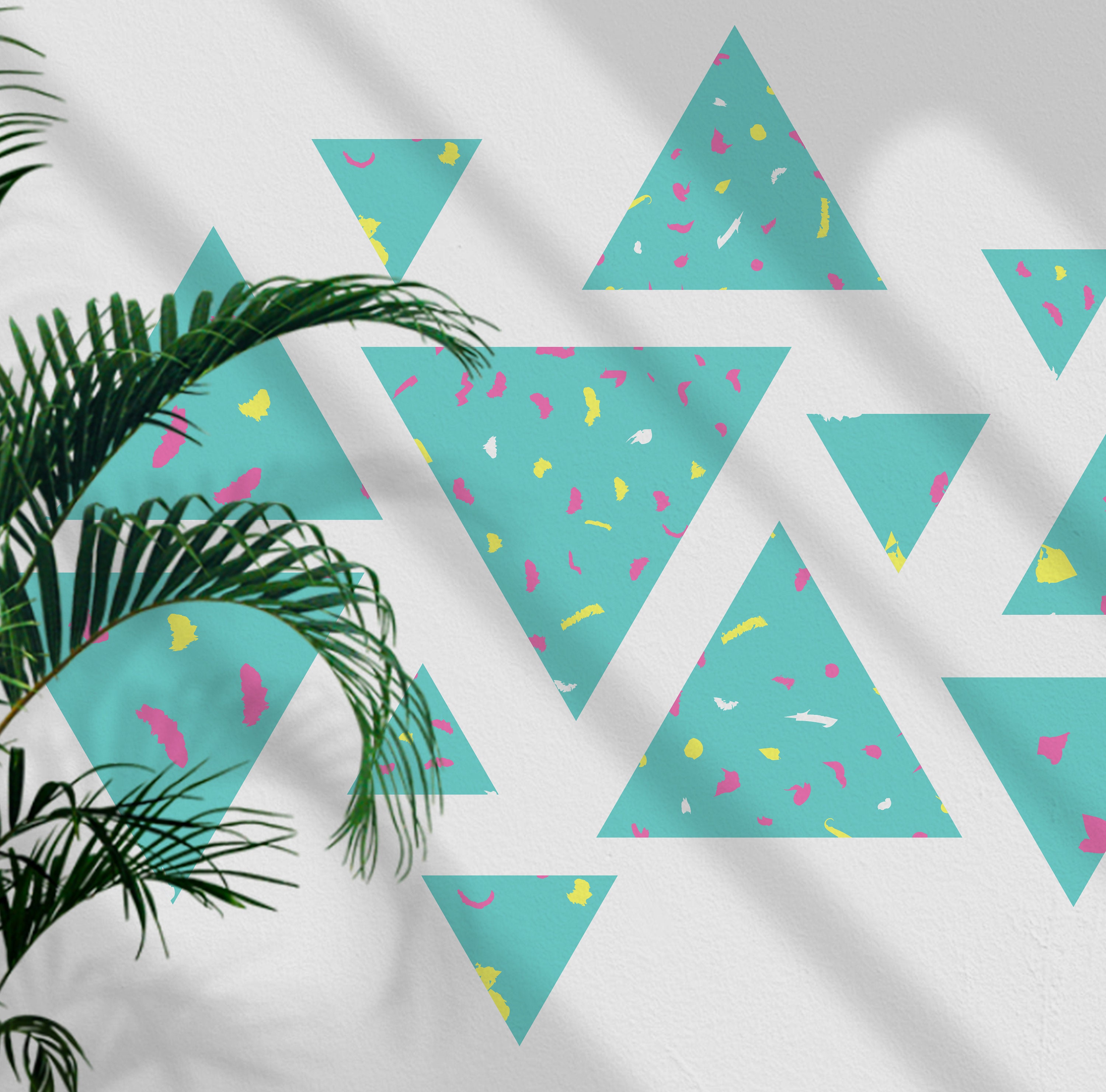 Fun Triangle Wall Decal Pattern gradient Pastel or 90's - Etsy