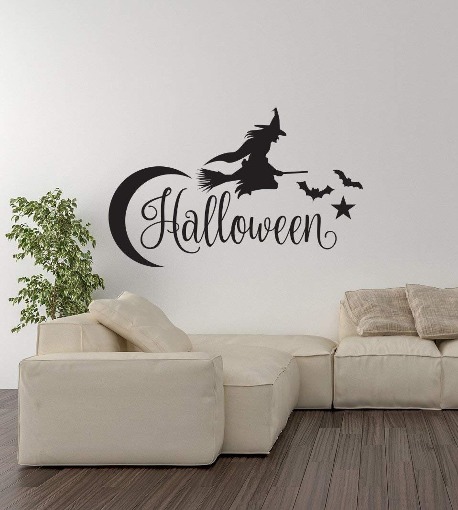 Halloween Large Witch Wall Decal - Etsy Hong Kong