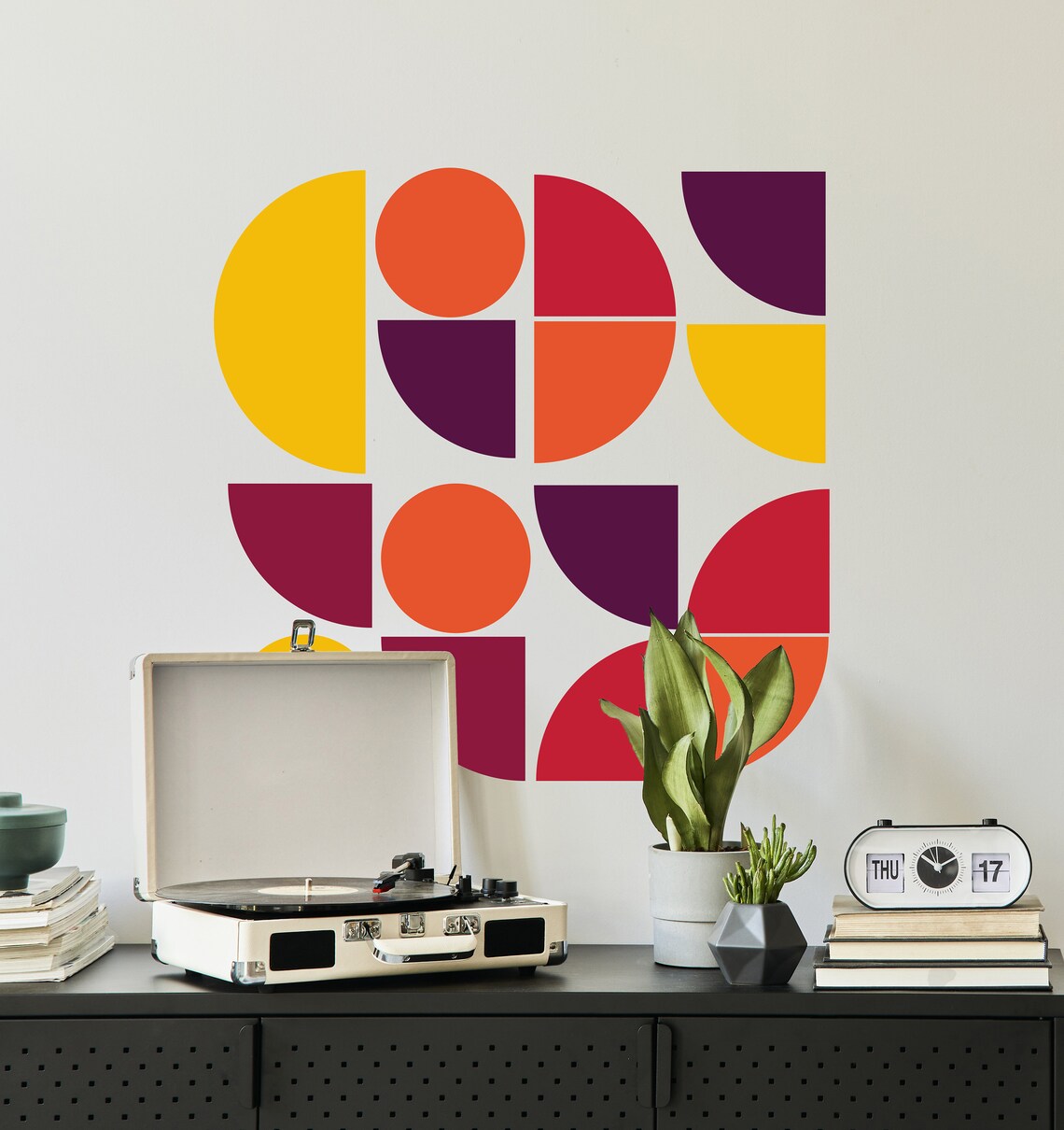 70's Vintage Abstract Shapes Wall Decal Pattern multiple - Etsy