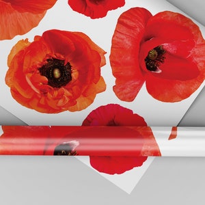Red/orange Poppies Peel & Stick Wall Decals - Etsy