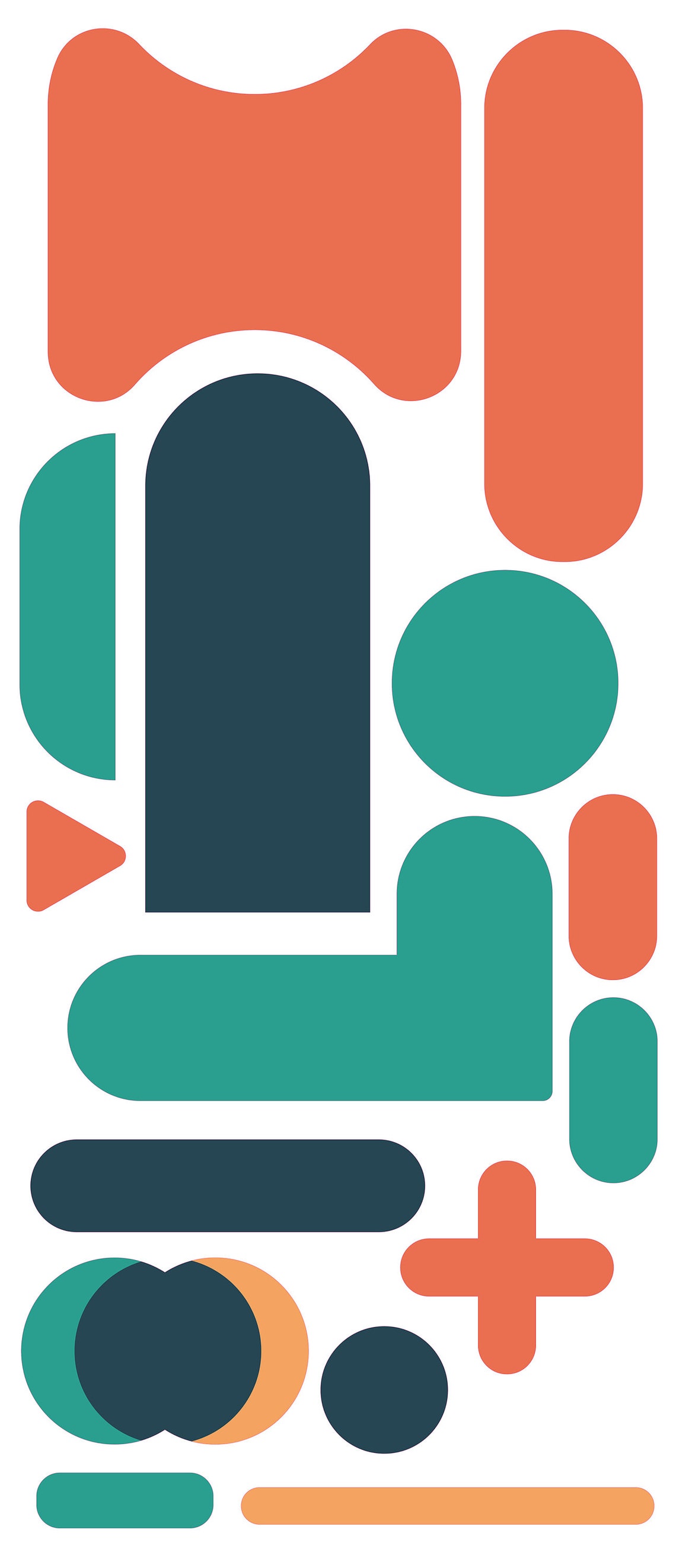 Abstract Shapes Wall Decal Pattern | Etsy