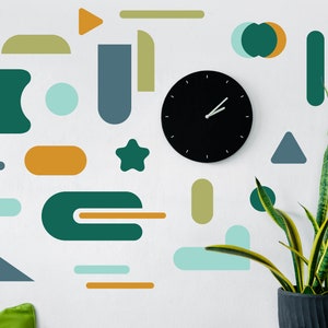 Abstract Shapes Wall Decal Pattern - Etsy
