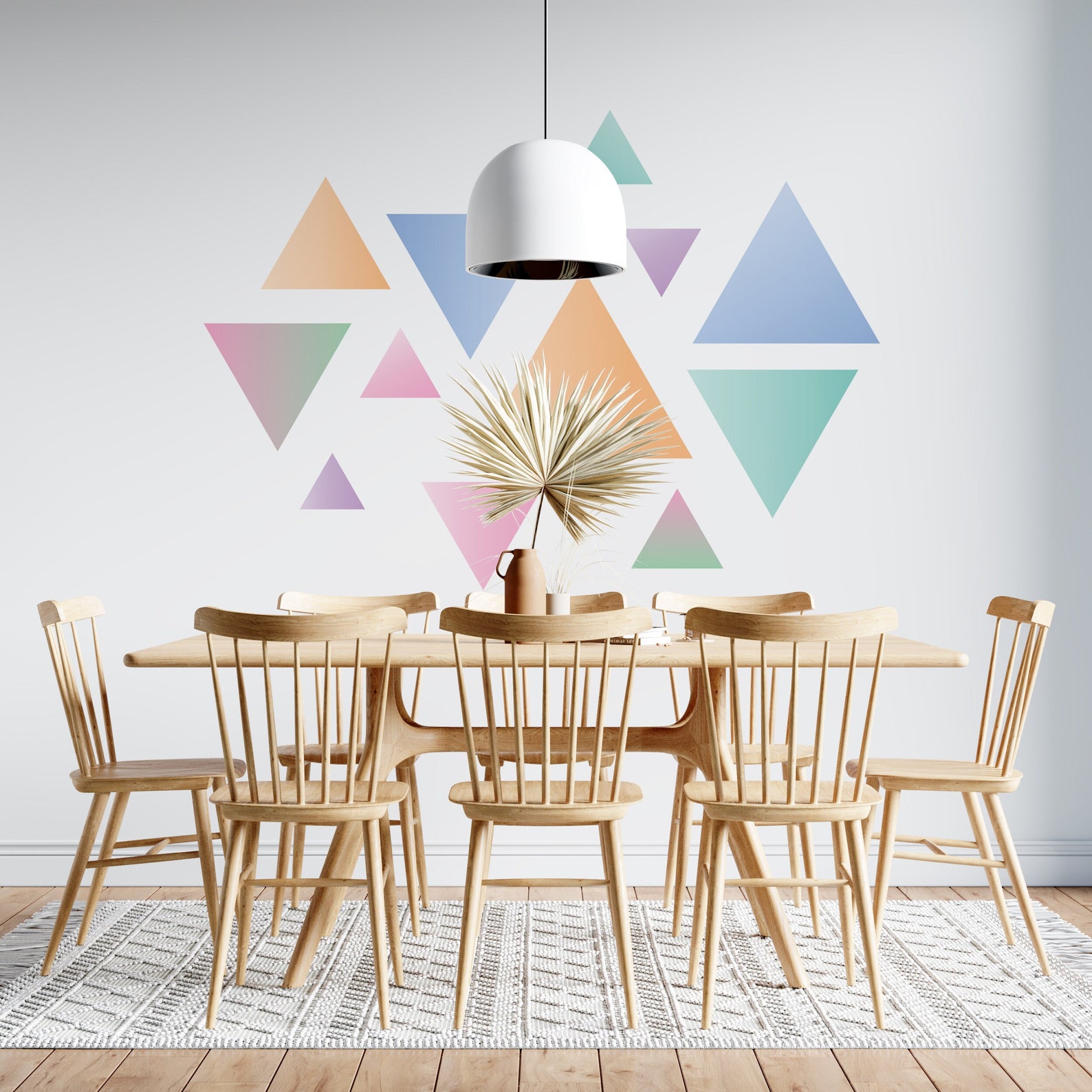 Fun Triangle Wall Decal Pattern gradient Pastel or 90's - Etsy