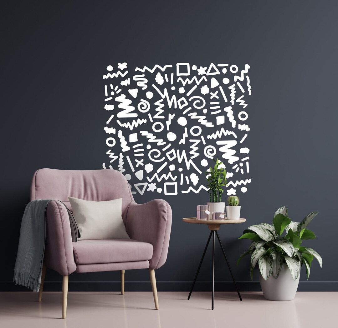 Hand Drawn Scribble Wall Decals (modern or Kids) - Etsy