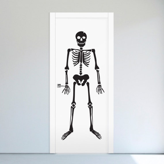 Halloween Life Size Skeleton Wall Decal Large Spooky Vinyl | Etsy