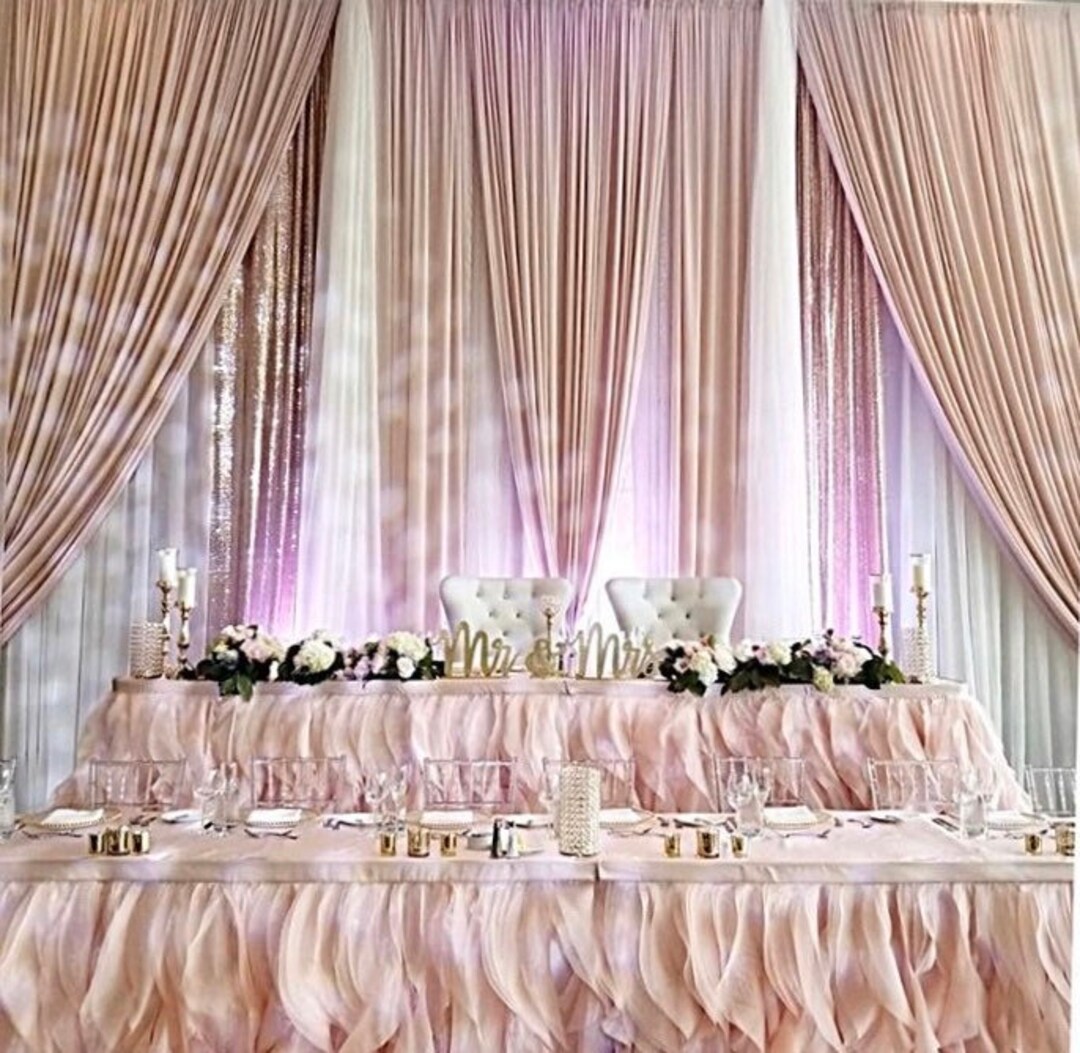 Blush Organza Ruffles Head Table Decoration - Etsy