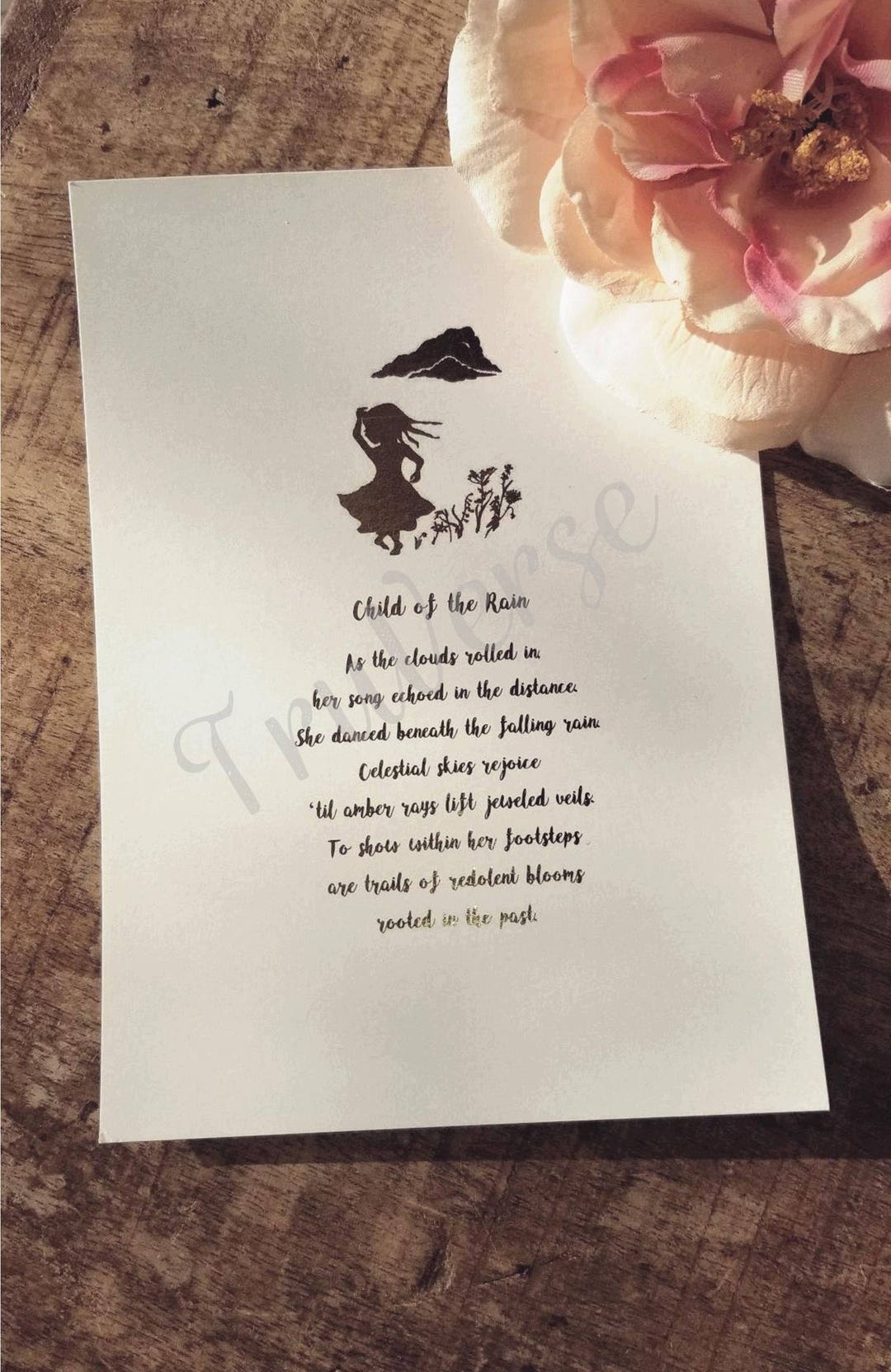Whimsical Poetry, Boho Print, Card, Wall Art child of the Rain - Etsy