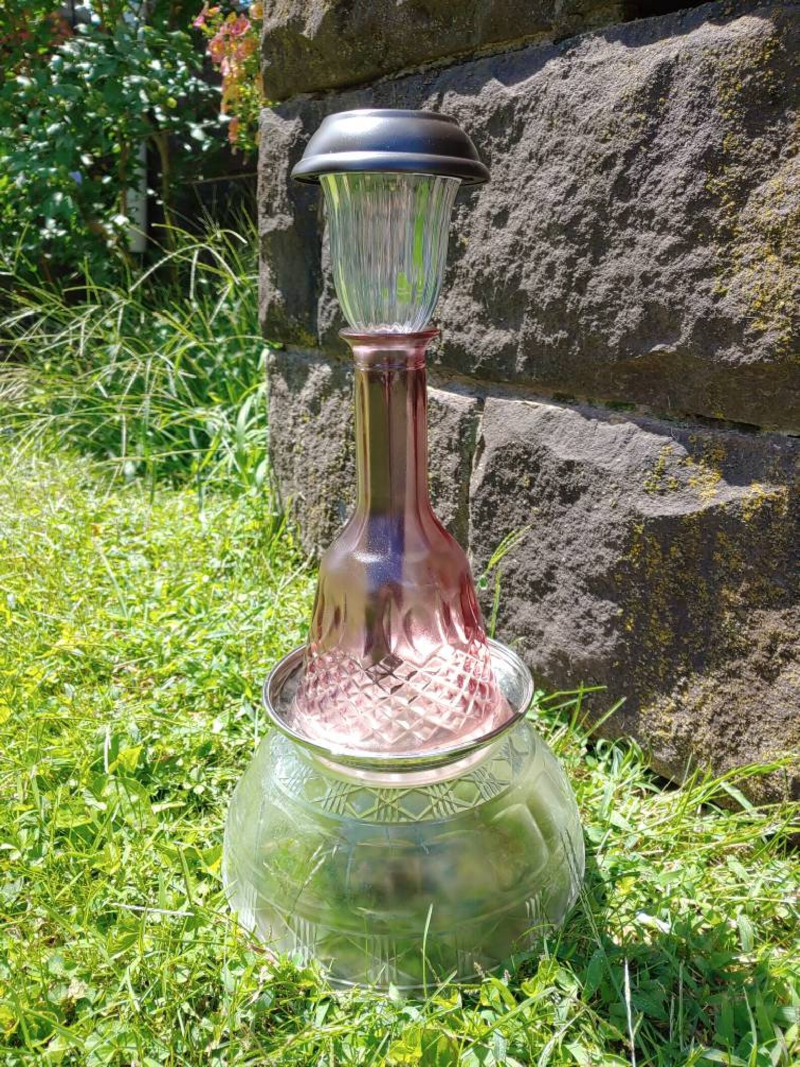 Solar Powered Garden Table Top Wide Base Outdoor Solar Light - Etsy