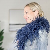 Blush Ostrich Feather Choker, Pink Ostrich Feather Choker, Velvet Wrap ...
