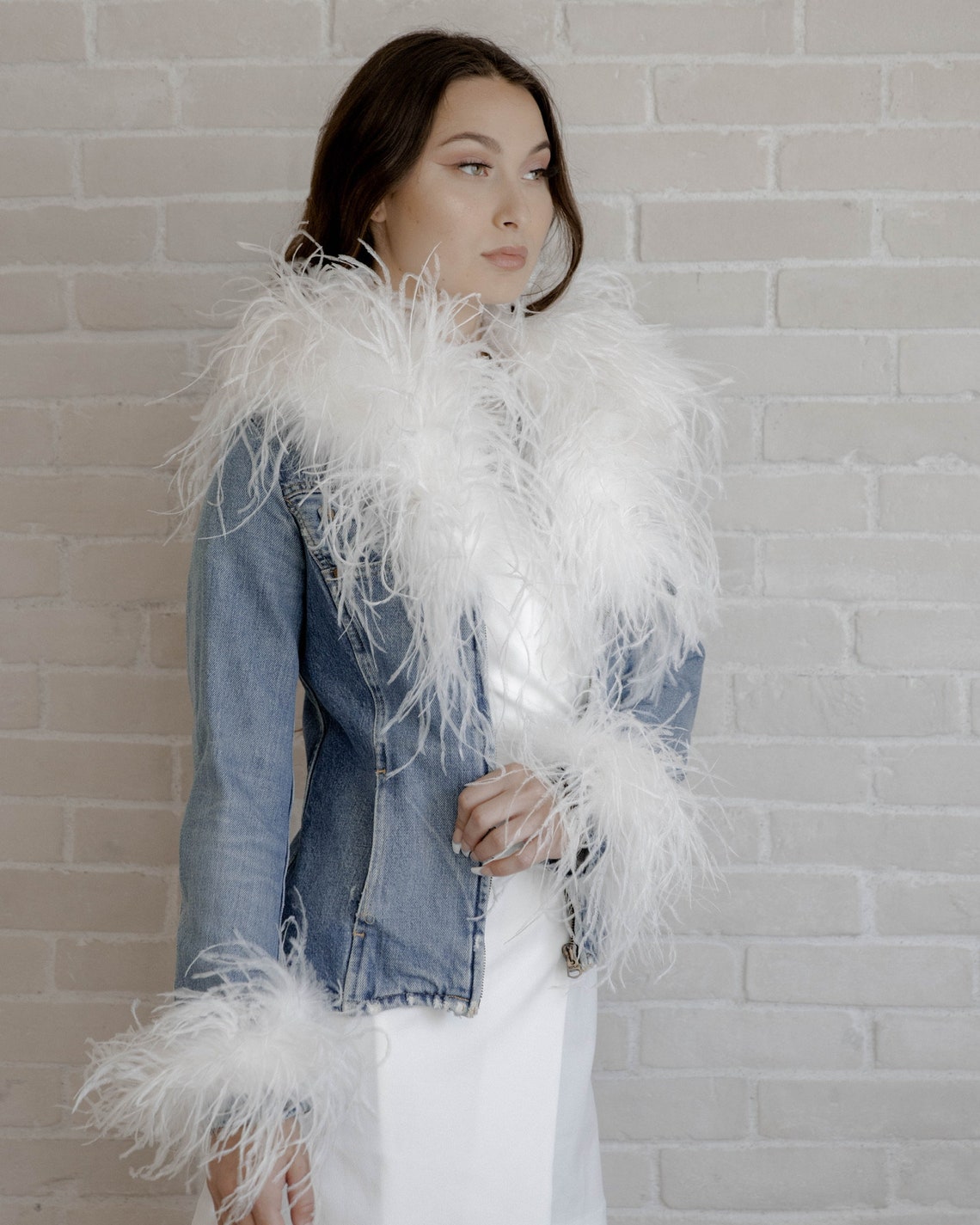 Ostrich Feather Slap on Cuffs and Detachable Collar - Etsy