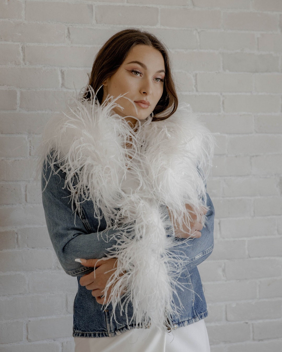 Ostrich Feather Slap on Cuffs and Detachable Collar - Etsy