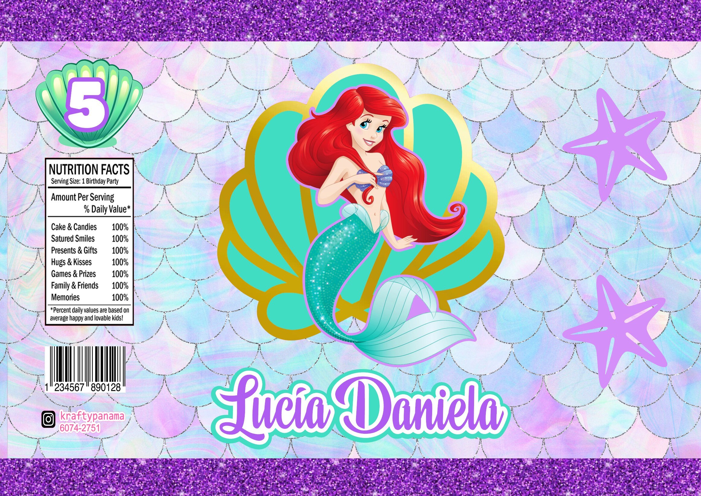 Little Mermaid Chip Bag - Etsy