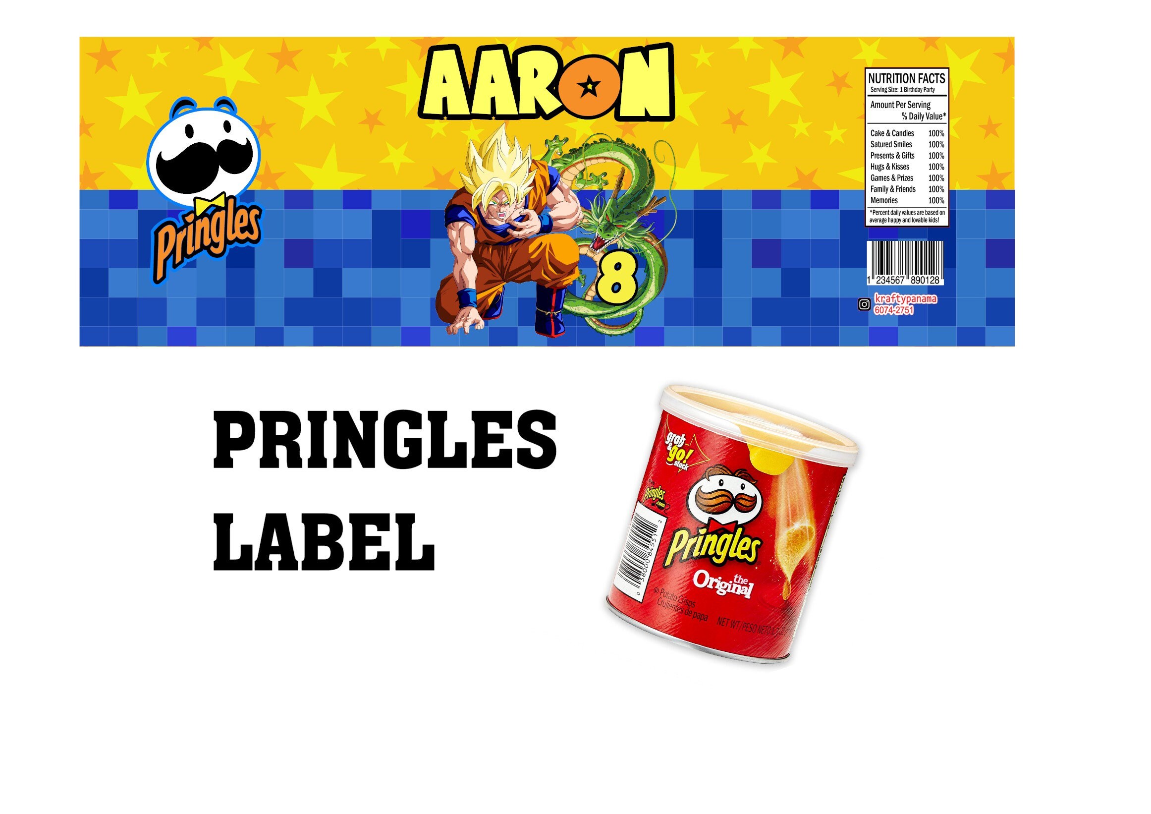 Dragonball Goku Pringles Label - Etsy
