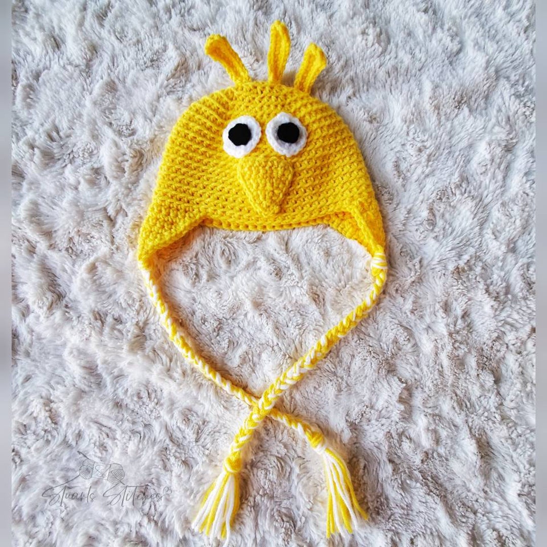Crochet Yellow Bird Inspired Hat, Yellow Bird Hat, Halloween Costume ...