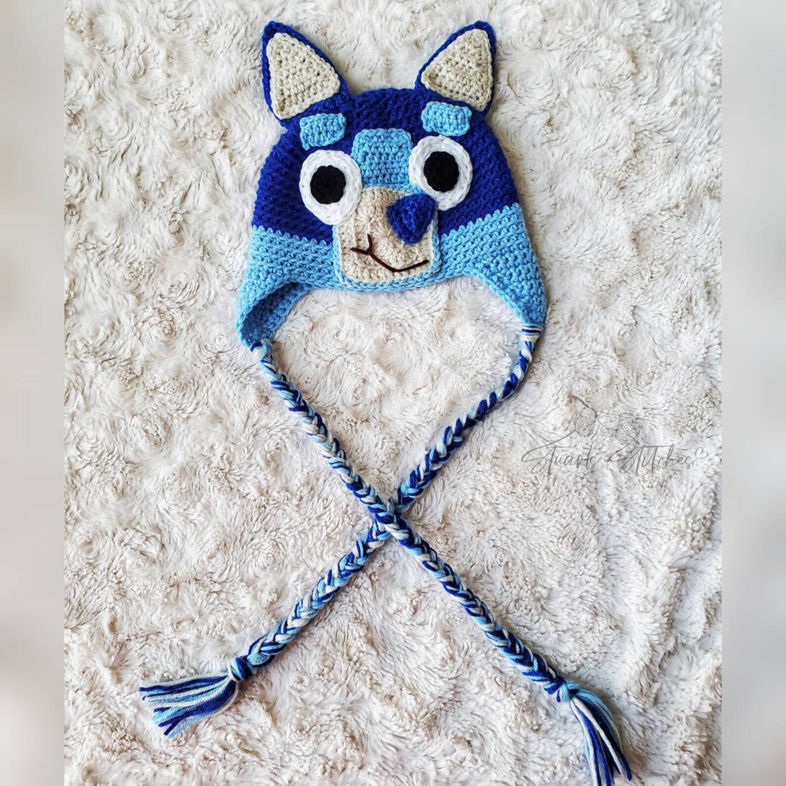 Bluey Hat, Crochet Bluey Hat, Bluey Beanie, Halloween Costume ...