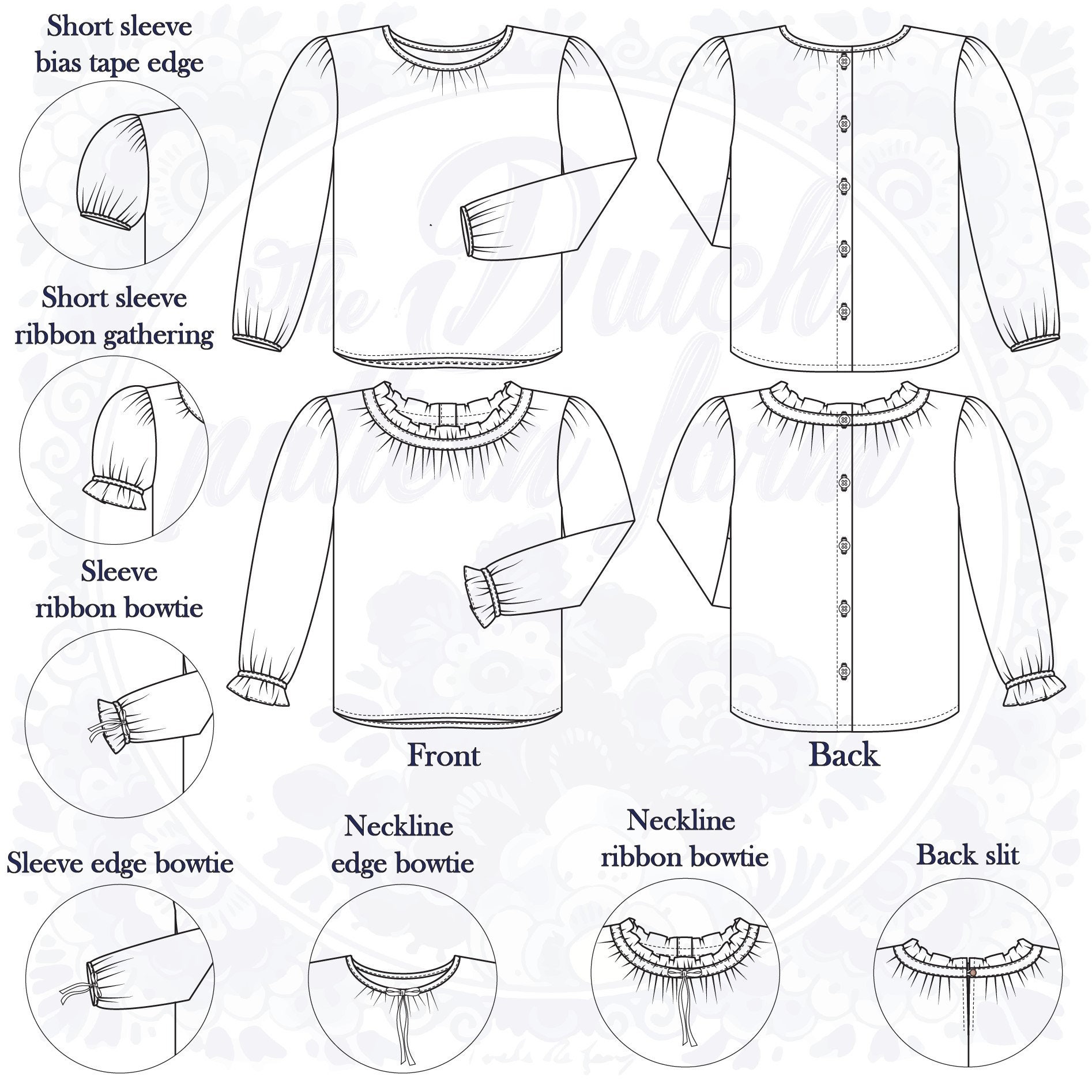 Adeline Blouse PDF Pattern Download | Etsy