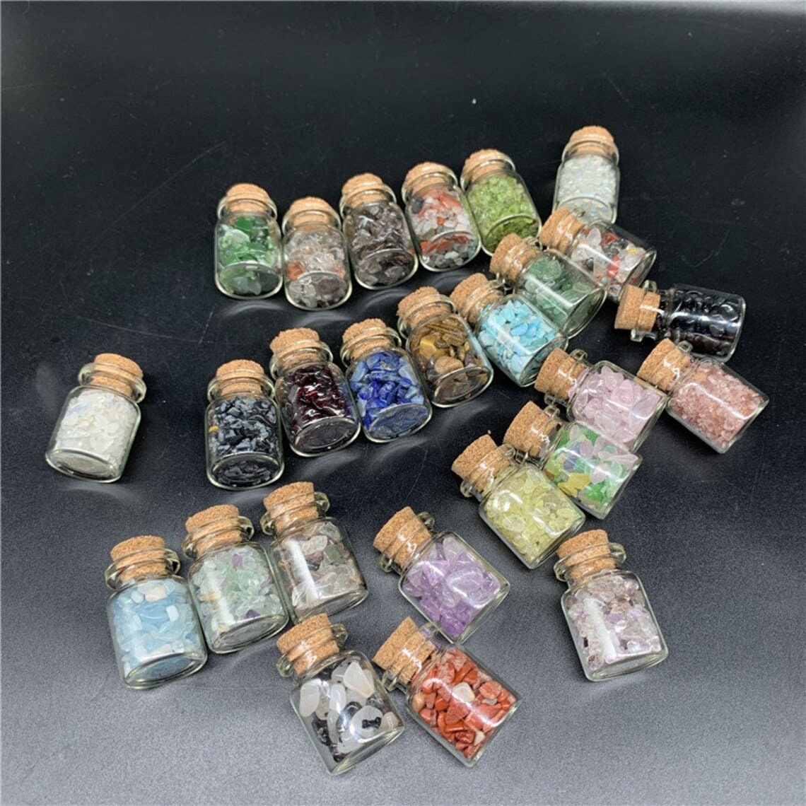Mini Crystal Chip Bottles: Gemstone Set (30pcs) - Etsy