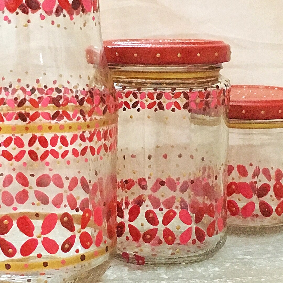 Tuscan Red Line - Upcycled Multi Purpose French Containers - Hand ...