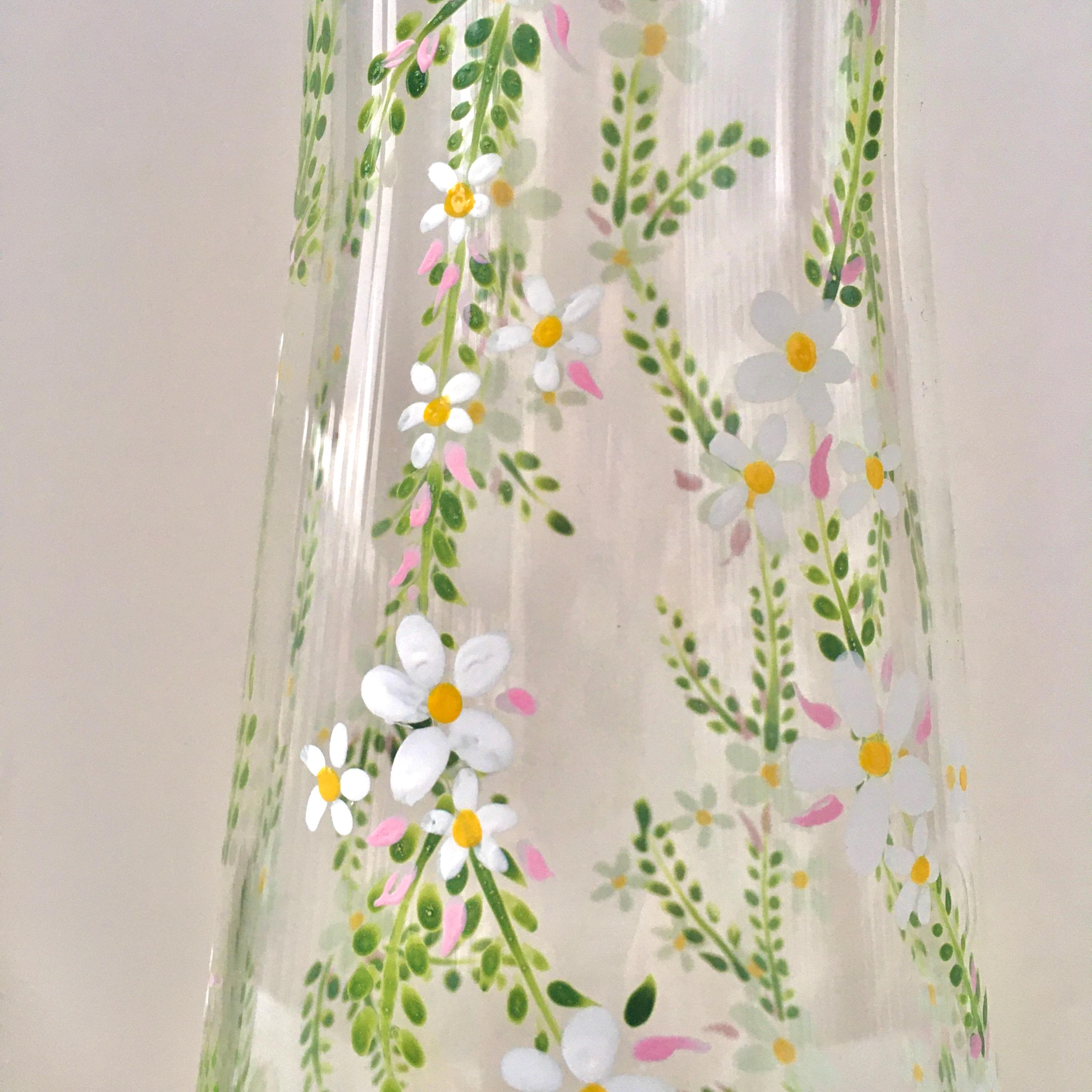 Hand Painted Bedside Carafe + Glass - Carafes - Water Carafe - Jasmine ...
