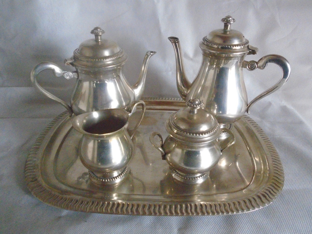 Vintage Coffee and Tea Set in Silver Plated Table Service Tableware 5 ...