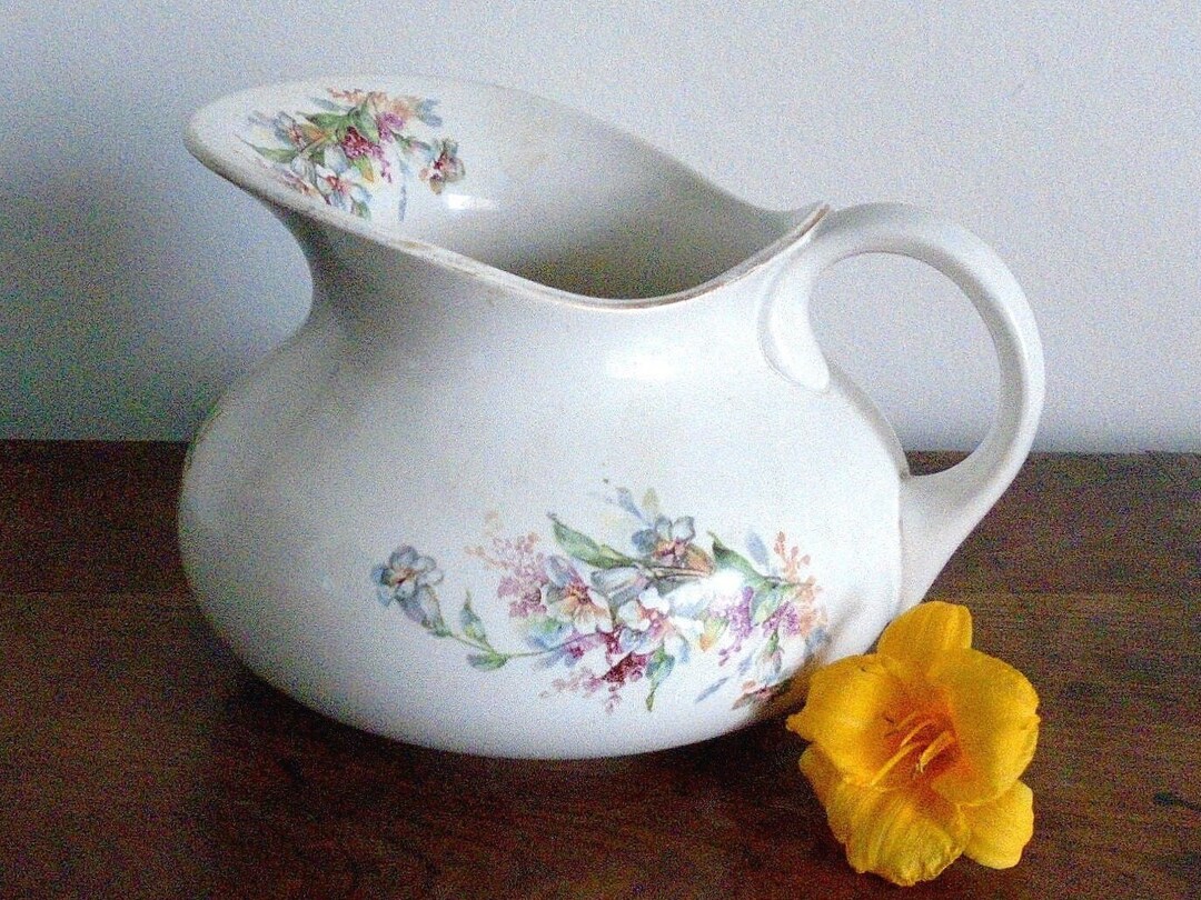 Vintage Bath Jug Bath Jug Bath Pitcher Gift Bathroom Vintage Decor ...