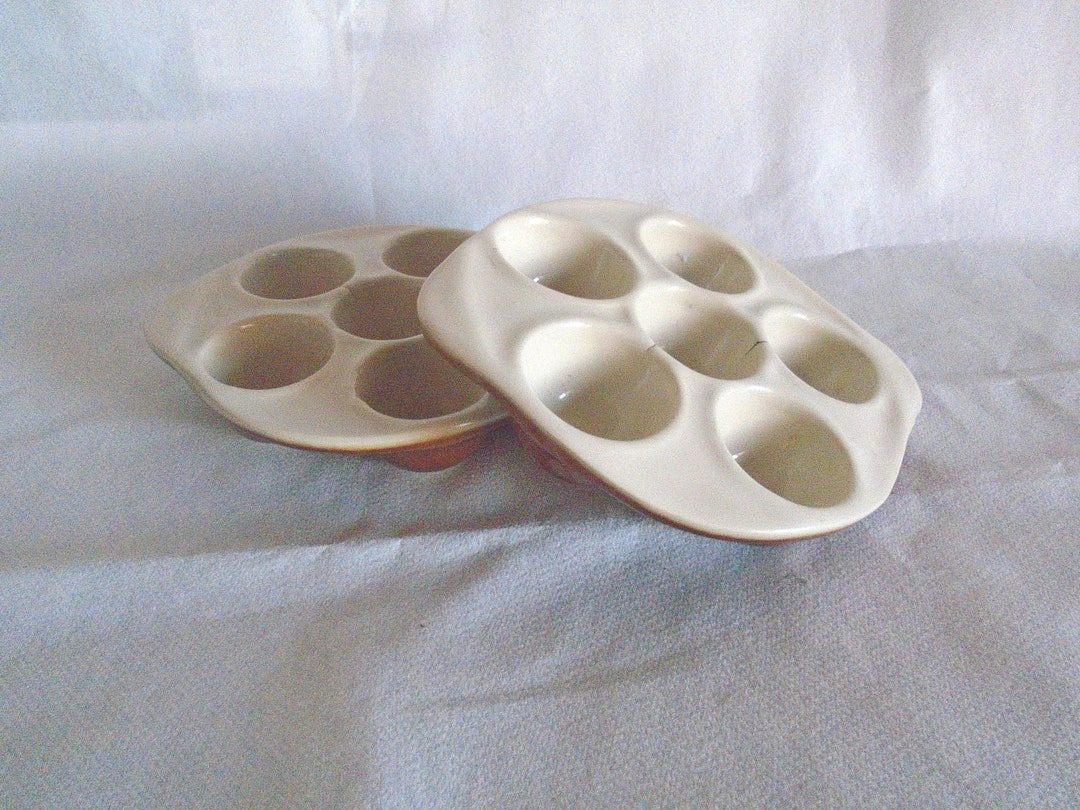 Glazed Stoneware Plates With 6 Snails Set of Two Plates French Cuisine ...
