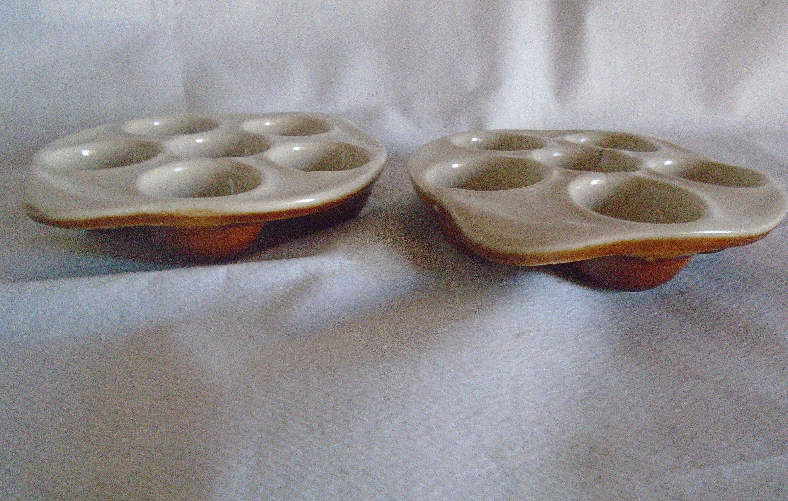 Glazed Stoneware Plates With 6 Snails Set of Two Plates French Cuisine ...