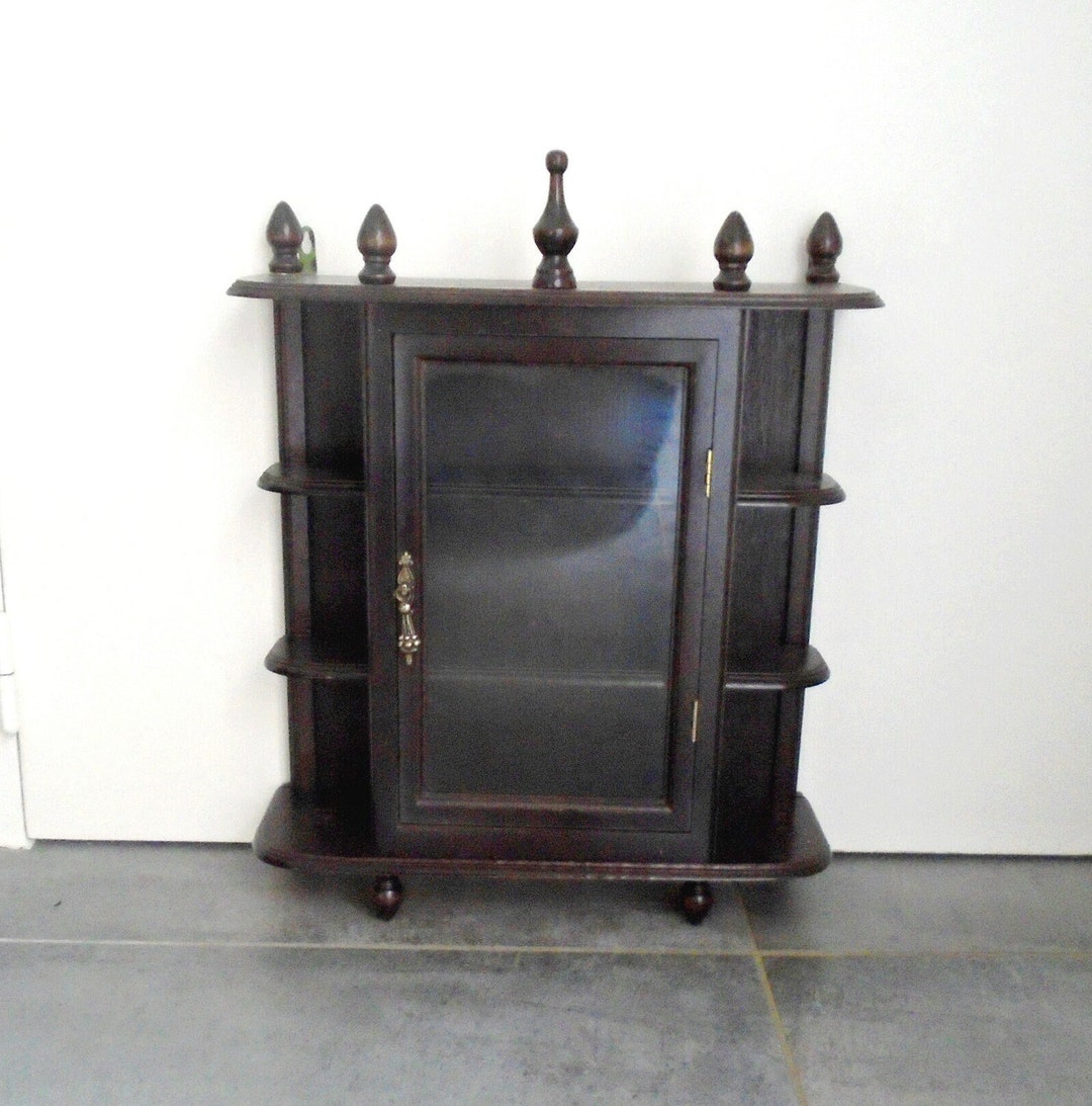 Vintage Miniature Wooden Display Cabinet Shelf With Doors Miniature ...