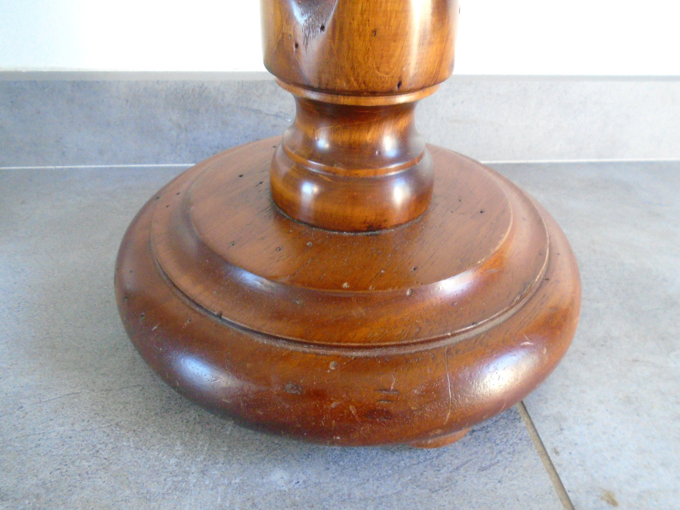 Turned Wooden Column Side Table Pedestal Table Vintage Plant Holder ...