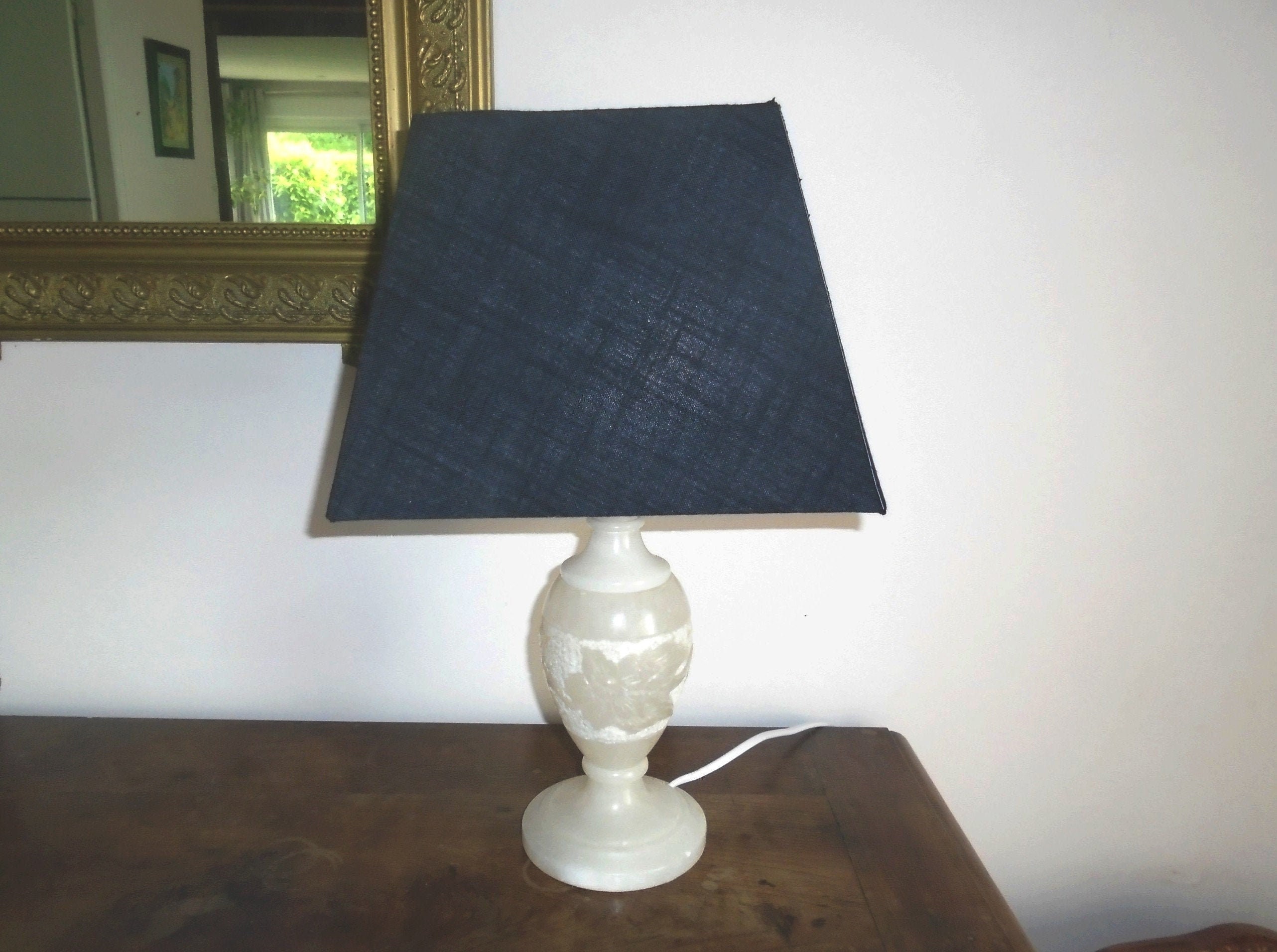 Vintage Alabaster Lamp Alabaster Lamp Base Alabaster Lighting White ...