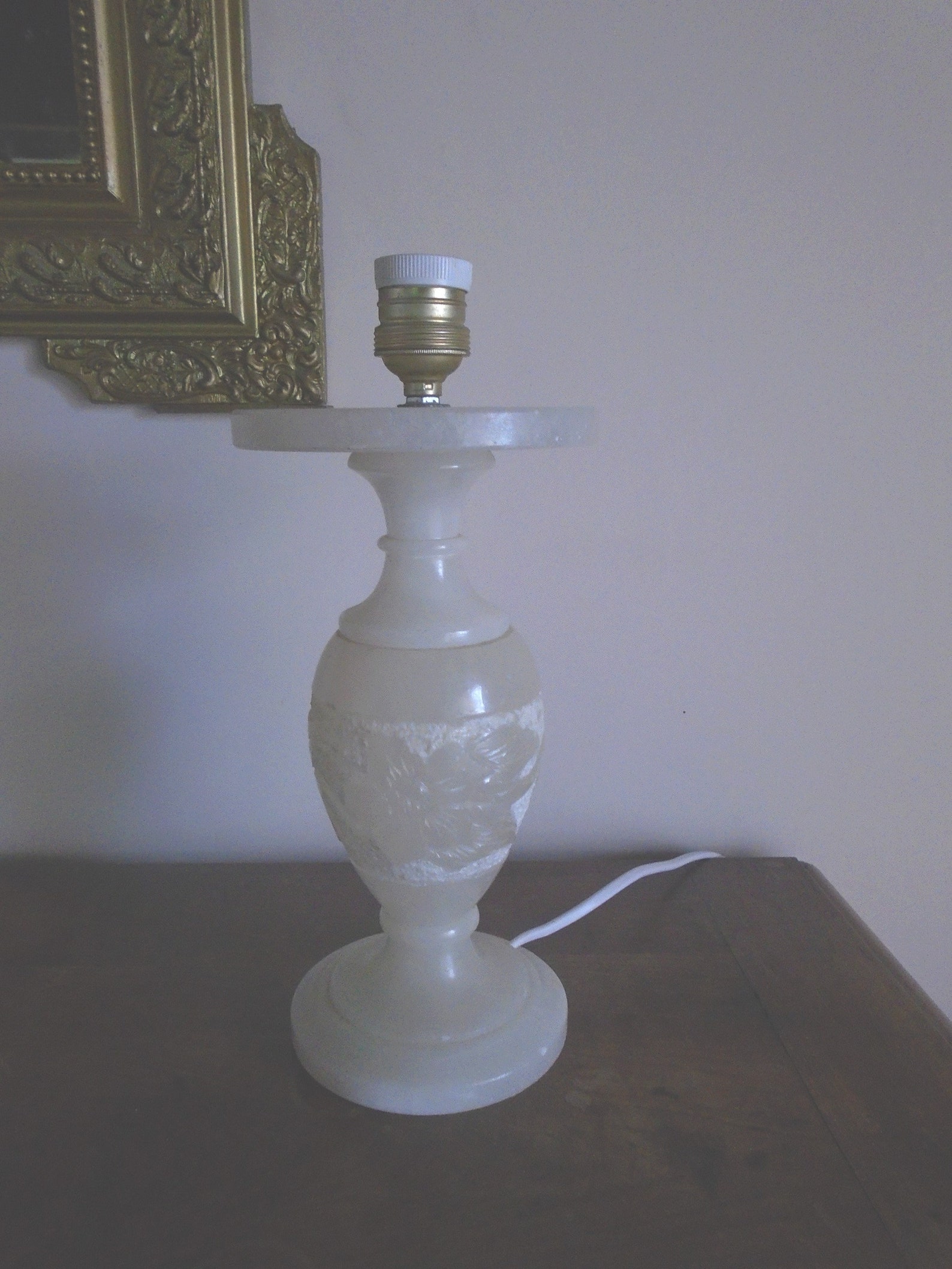 Vintage Alabaster Lamp Alabaster Lamp Base Alabaster Lighting White ...