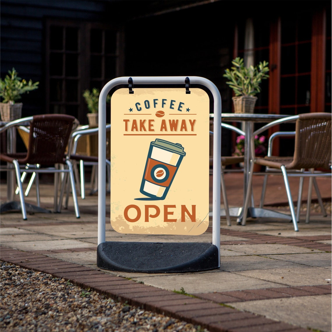 Coffee Shop Pavement Sign 004 Outdoor Cafe Signs Shop - Etsy