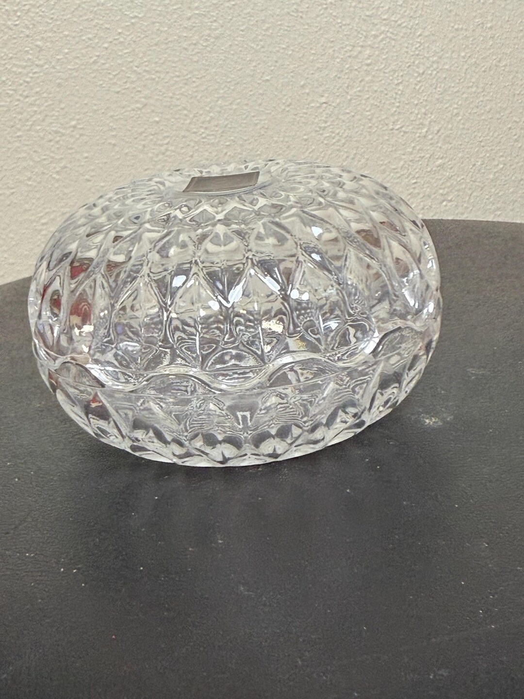 Mikasa Liberty Covered Box 3-1/2" Lead Crystal Trinket Jewelry Box Open ...