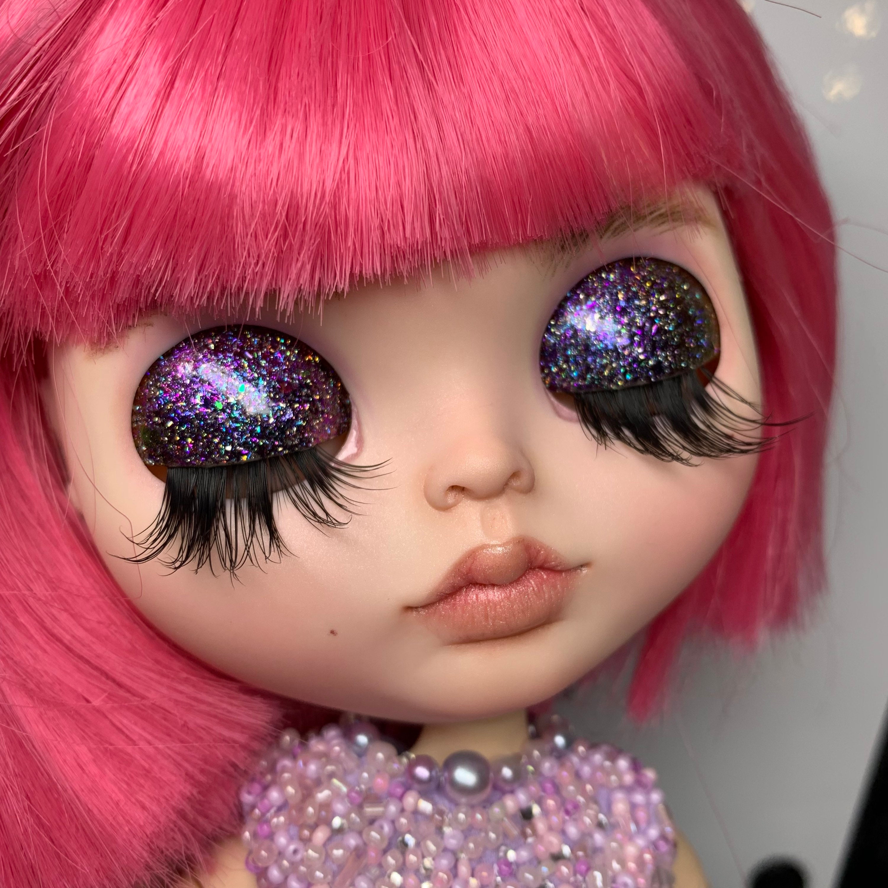 SOLD Custom blythe doll collectible doll pink hair doll. | Etsy